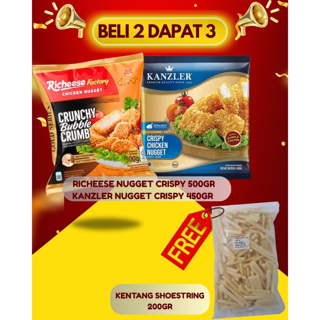 Jual BELI 2 DAPAT 3 RICHEESE NUGGET CRISPY 500GR + KANZLER NUGGET ...