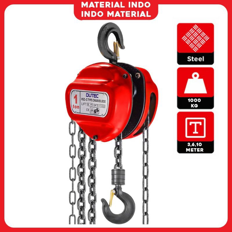 Jual Chain Block 1 Ton X 10 Meter Chain Katrol Kerekan Manual | Shopee ...