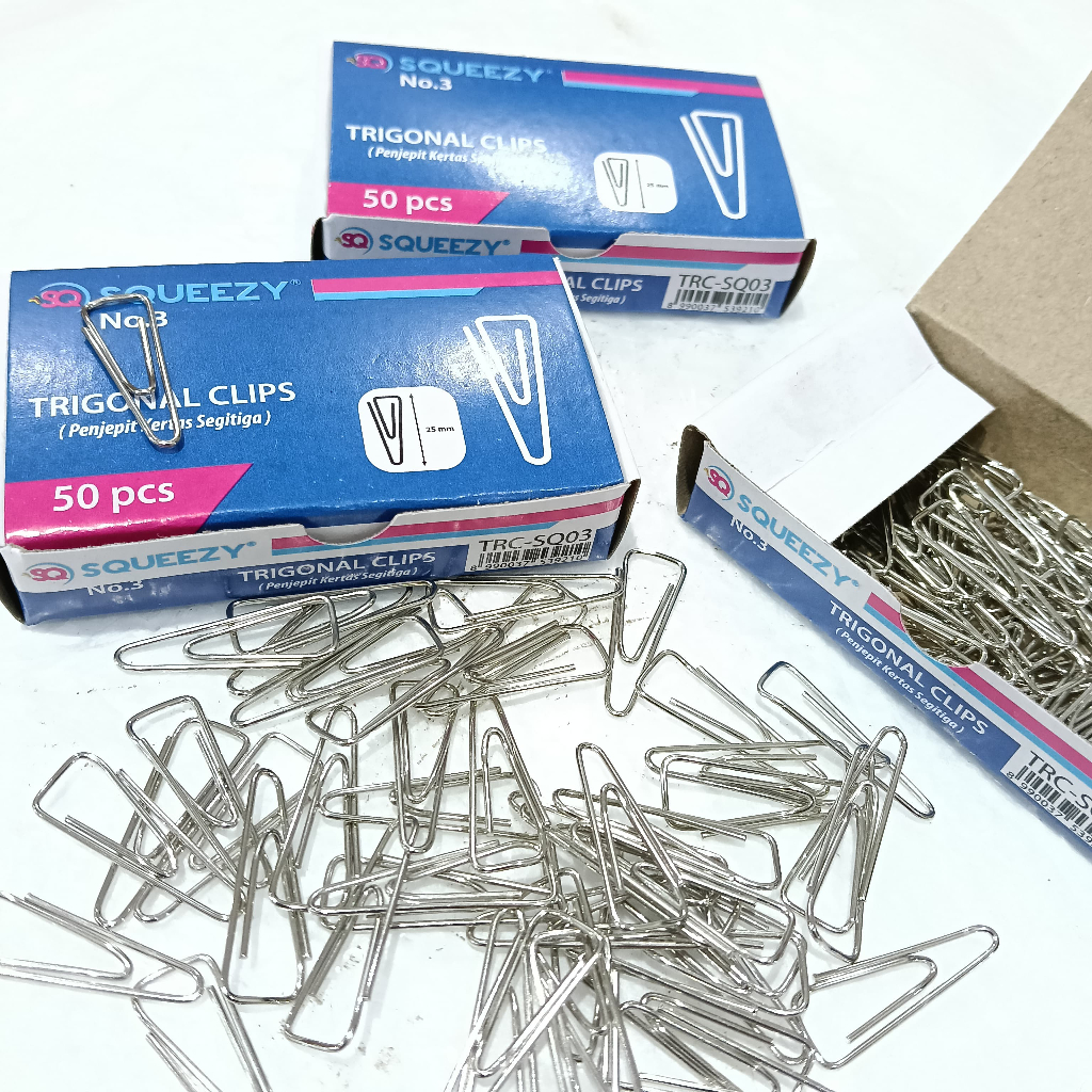 Jual TRIGONAL CLIPS NO 3 SQUEEZY PAPER KLIP PENJEPIT KERTAS SEGITIGA ...