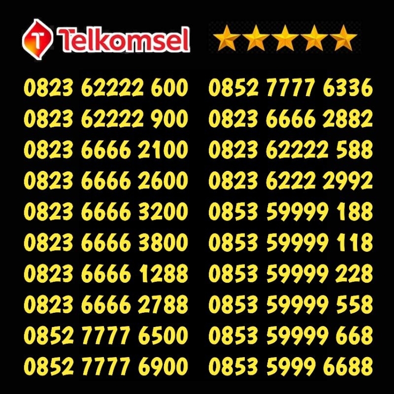Jual KARTU PERDANA NOMOR CANTIK TELKOMSEL PRABAYAR AS JADUL LAWAS 2222 6666 7777 9999 SAKTI ...