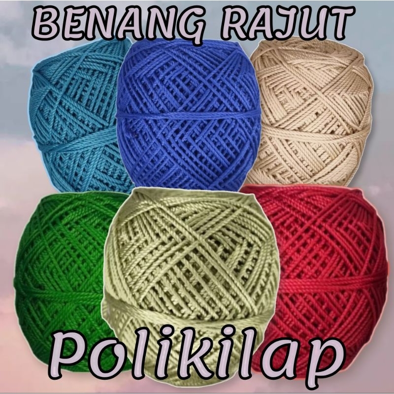Jual BENANG RAJUT POLY KILAP/DOP POLYESTER KILAP D27 100gram | Shopee ...