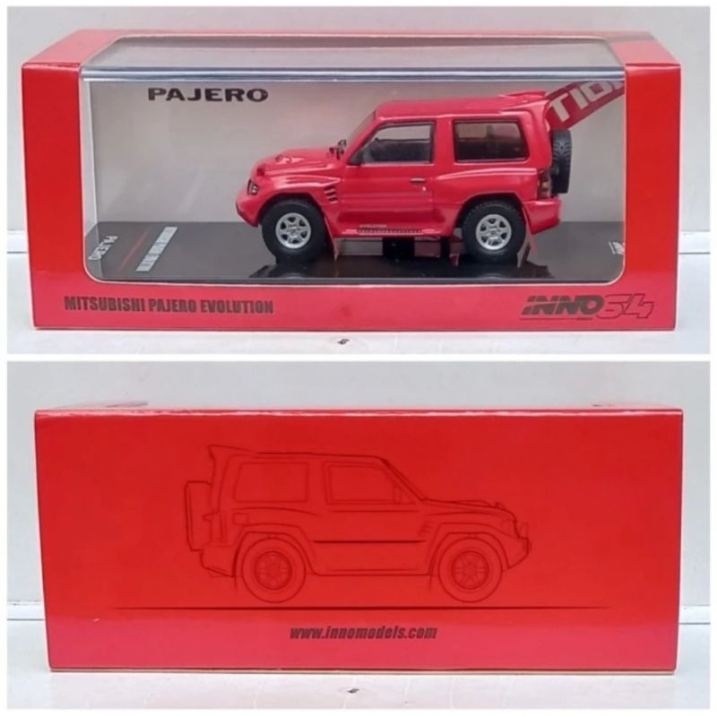 Jual inno64 mitsubishi pajero evolution merah diecast ban cadangan tdk ...