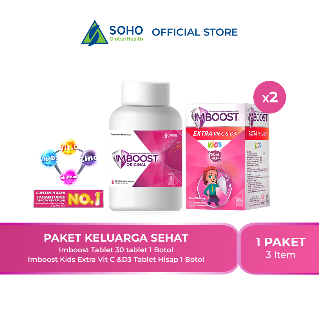 Jual Paket Keluarga Sehat - Imboost Tablet 30 tablet 1 Botol dan ...