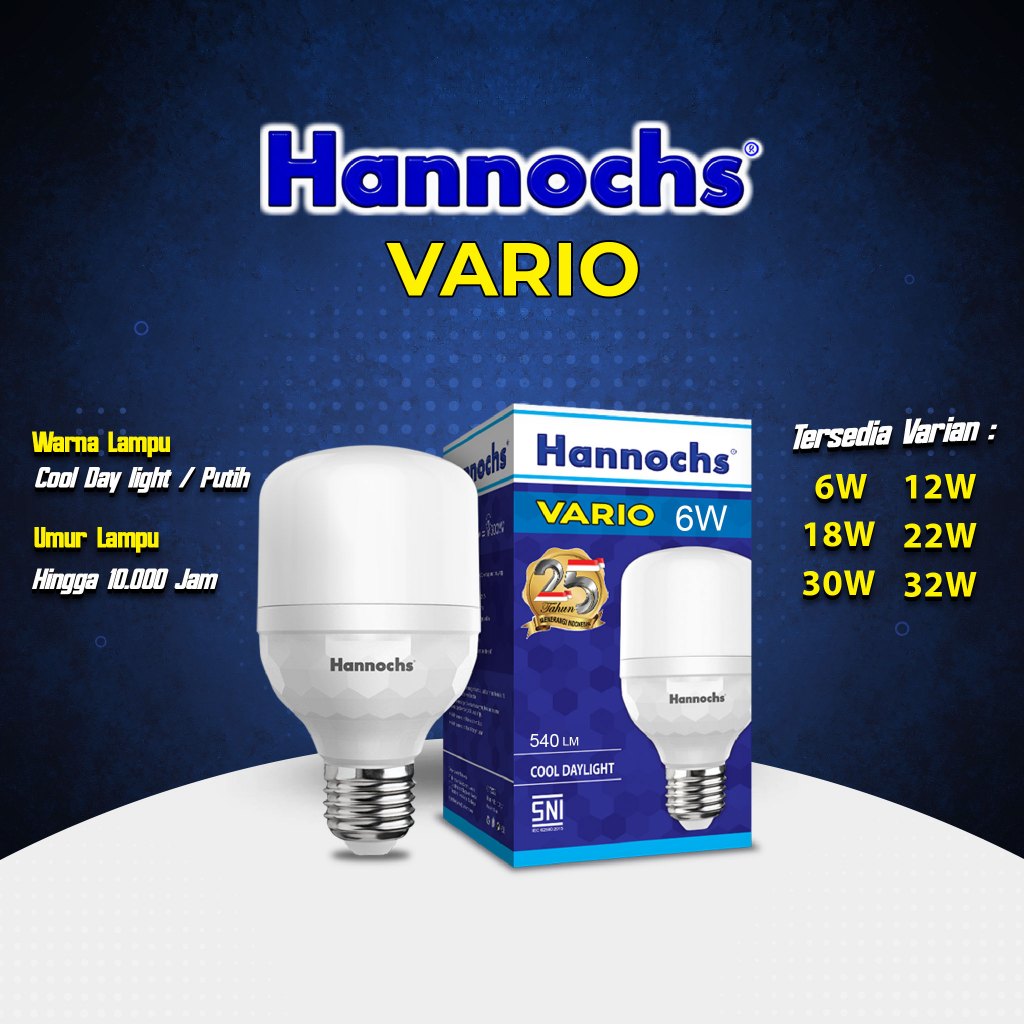 Jual Lampu Led Hannochs Vario 6w 12w 18w 22w 30w 32watt Cahaya Putih (CDL) | Shopee Indonesia