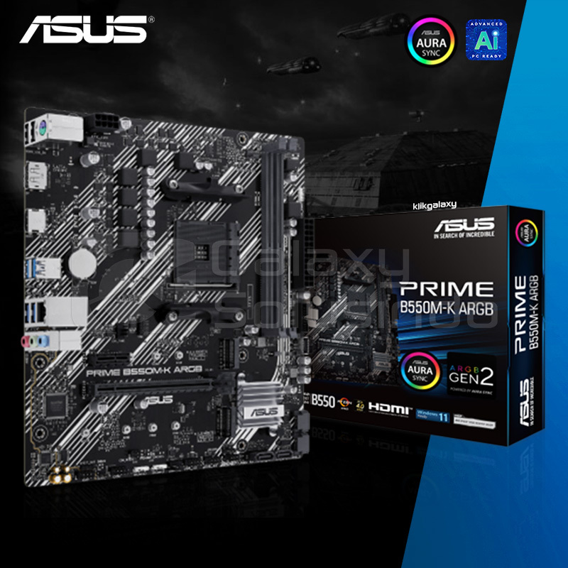 Jual ASUS PRIME B550M-K ARGB - AMD B550 AM4 Motherboard | Shopee Indonesia