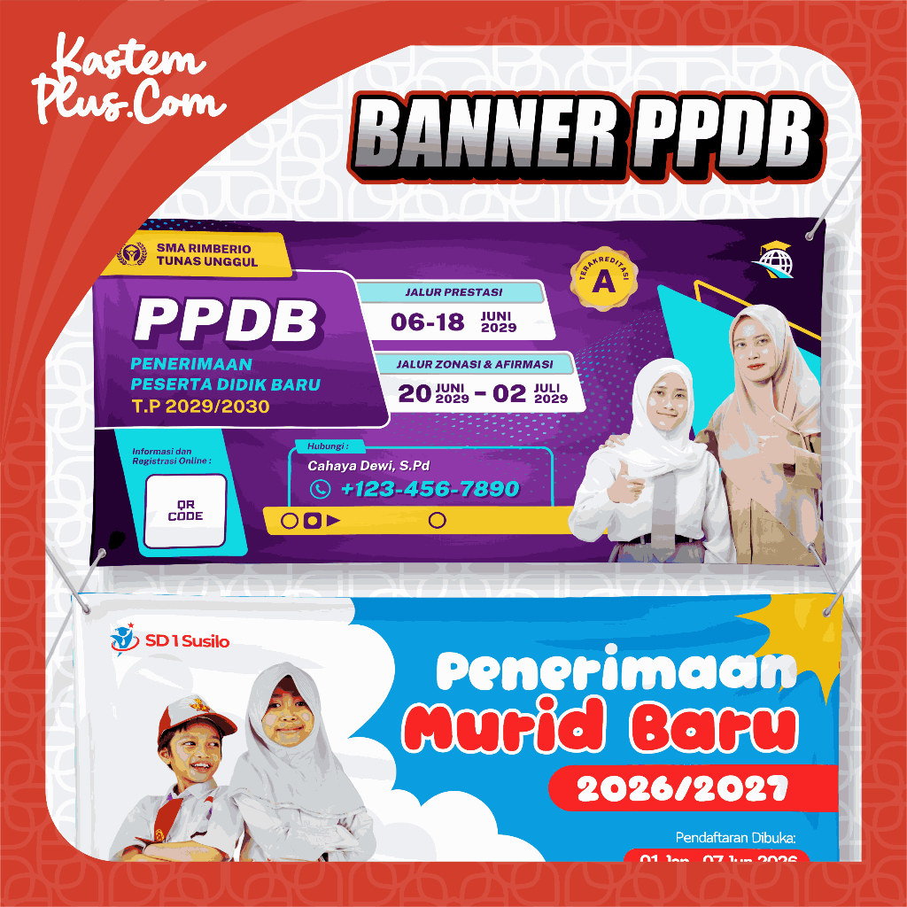 Jual Cetak Banner PPDB Sekolah FREE DESIGN 280Gsm Print Spanduk Banner ...