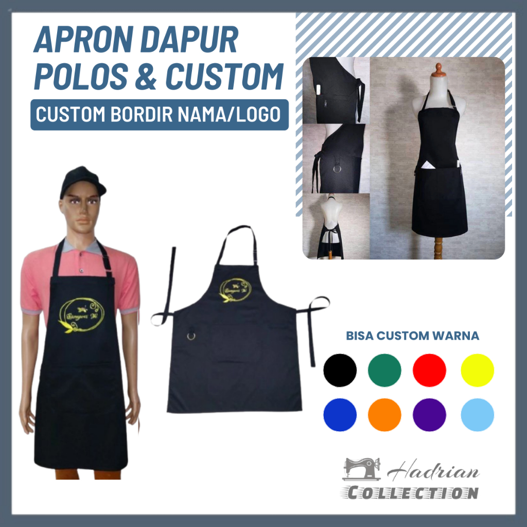 Jual Celemek Apron Polos dan Custom | Celemek Masak | Celemek Barista ...