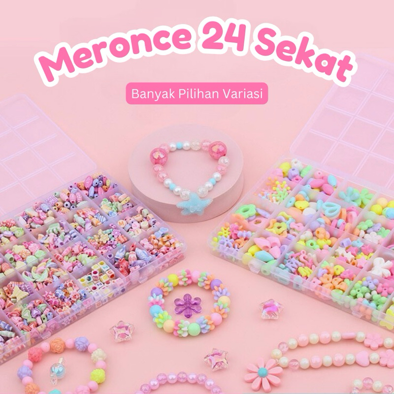 Jual Meronce Manik 24 Sekat besar/ Set Kotak Manik Meronce/ Mainan ...