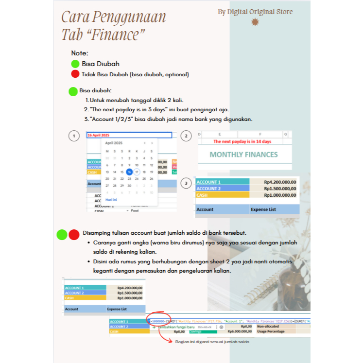 Jual TEMPLATE SPREADSHEET KEUANGAN KALUNA SIMPLE | Shopee Indonesia