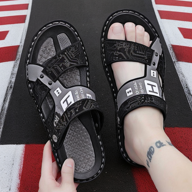 Jual Sandal Pria Keren Sendal Kulit Gunung Slop Original 100 Casual ...