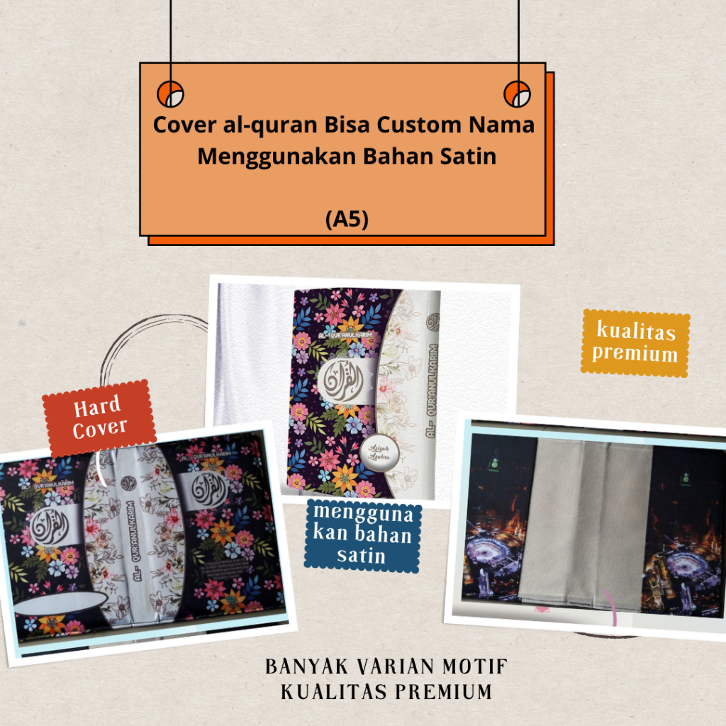 Jual IB - Cover Al-quran Hanya Cover saja BisaCustom Pakai Nama tanpa al-quran ukuran A5 Bahan ...