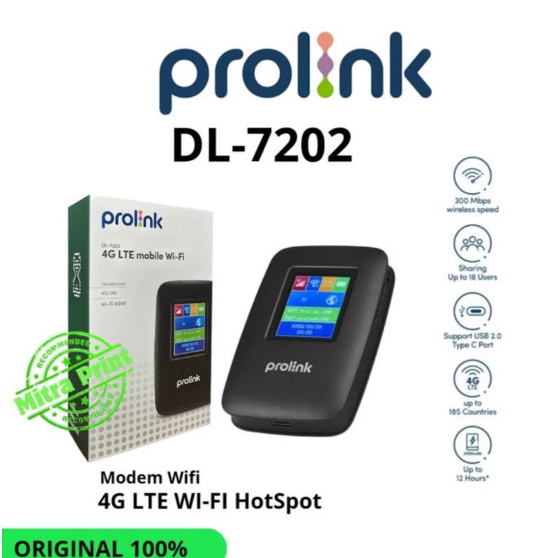 Jual Prolink DL-7202 Portable 4G LTE Wi-Fi Modem Hotspot | Shopee Indonesia
