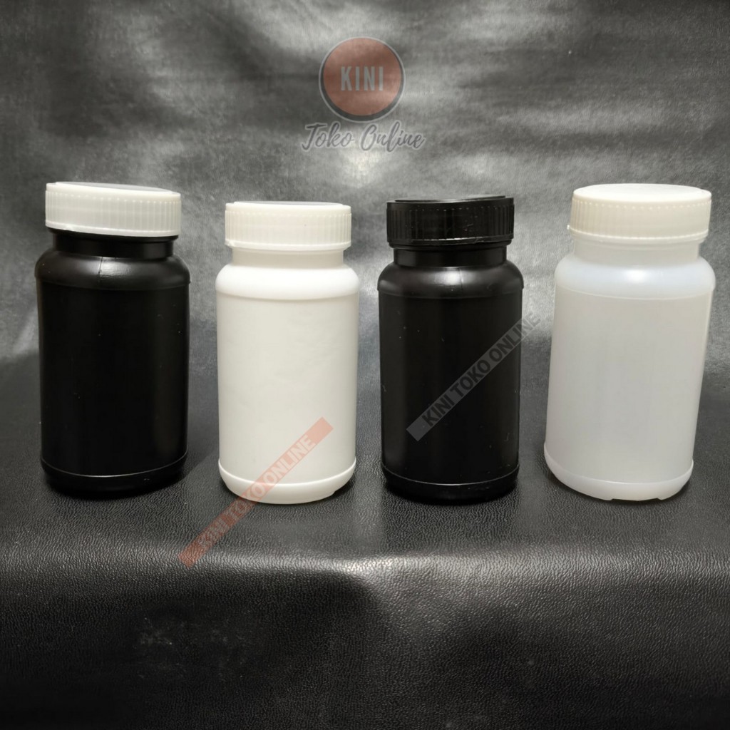 Jual Botol Obat HDPE 60 80 Kapsul Wadah Lem Plastik Bulat 100 cc Putih ...