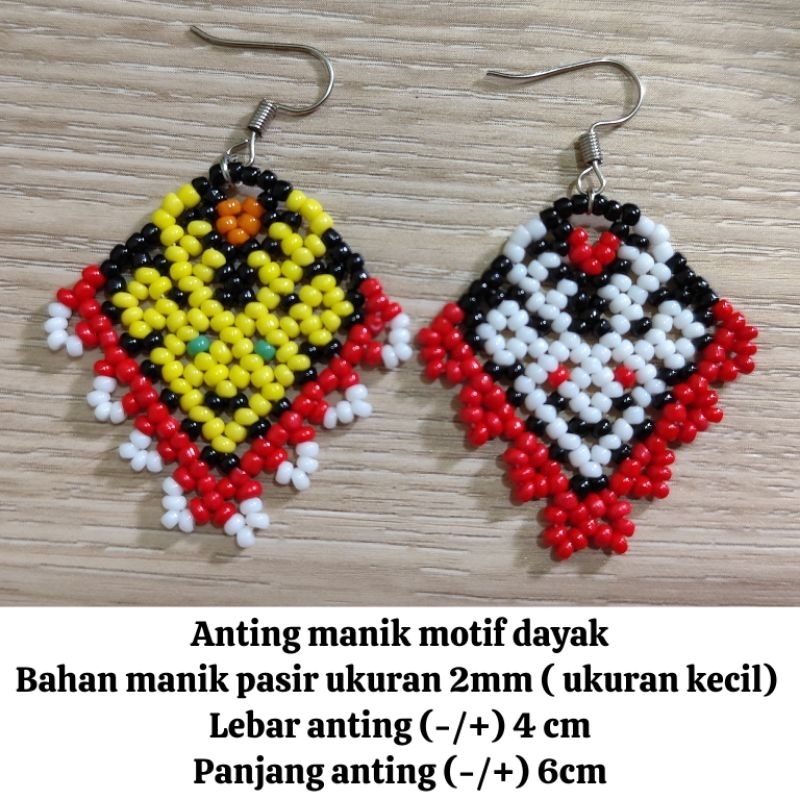 Jual anting manik dayak / anting dayak / anting khas dayak / aksesoris ...