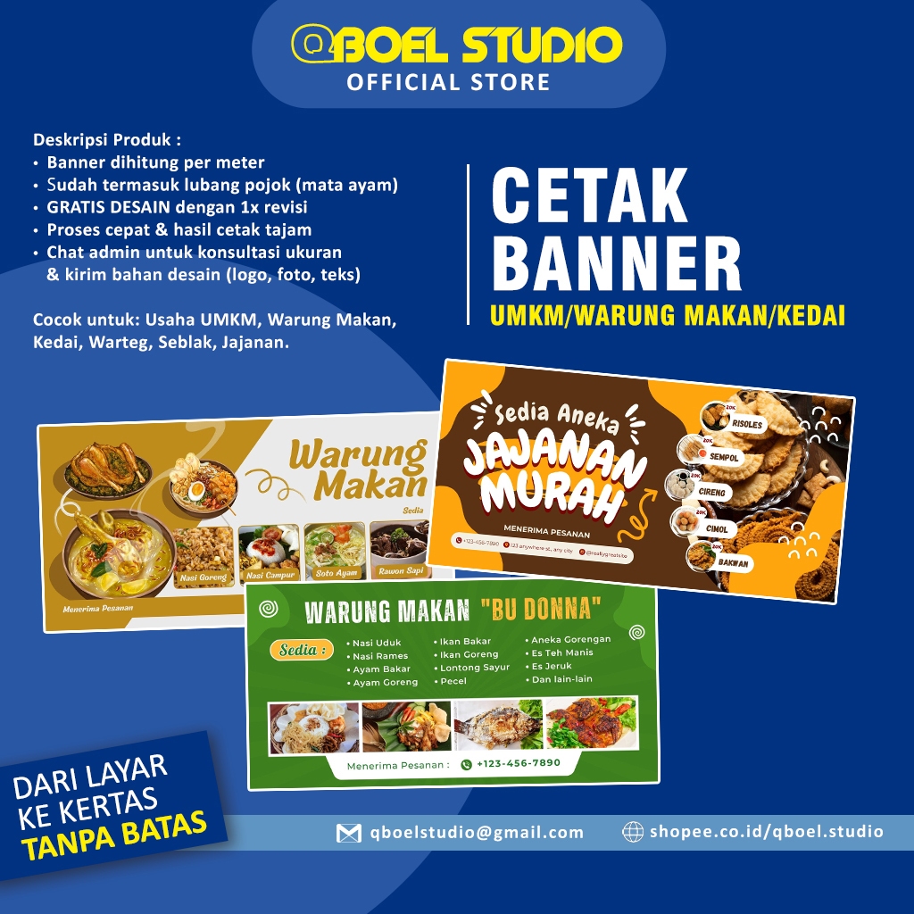 Jual Banner/Spanduk Untuk Usaha/UMKM/Warung/Kedai/Warteg Desain dan ...