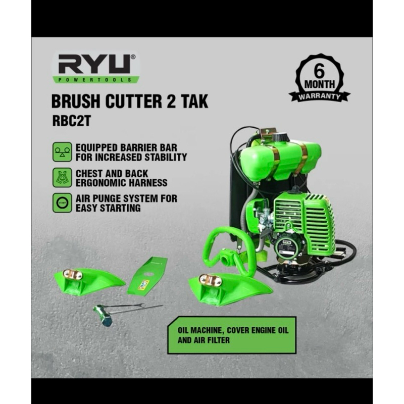 Jual Mesin Potong Rumput 2 tak RYU RCB2T Brush Cutter Ori RYU | Shopee Indonesia