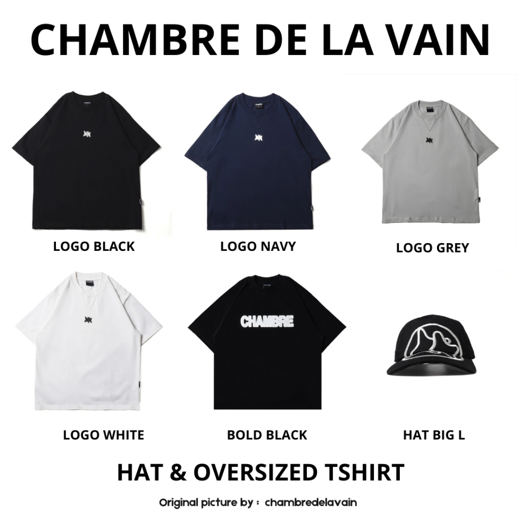 Jual CHMB CHAMBRE BOXY TSHIRT LOGO TYPE BLACK | GREY | NAVY | WHITE ...