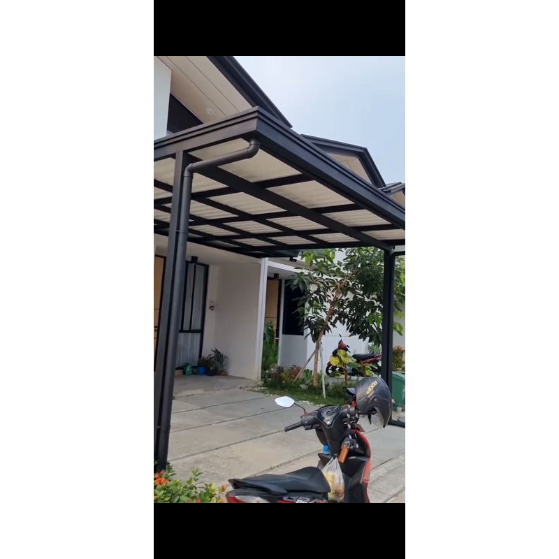 Jual kanopi alderon double layer frame besi hollow 5x10 | Shopee Indonesia