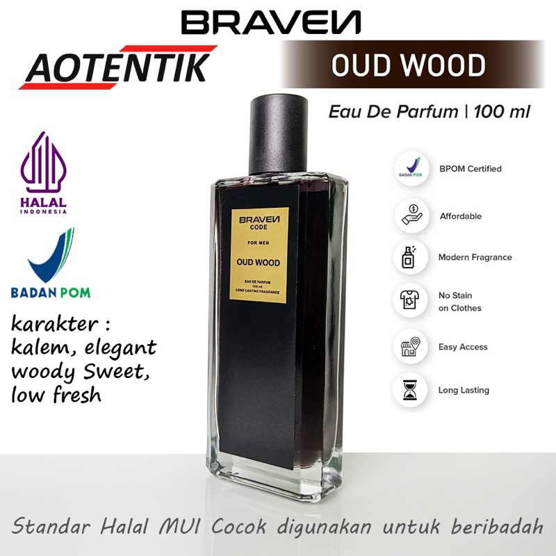 Jual Braven CODE Oud Wood 100ml Parfum Pria Tahan Lama Edp | Shopee ...