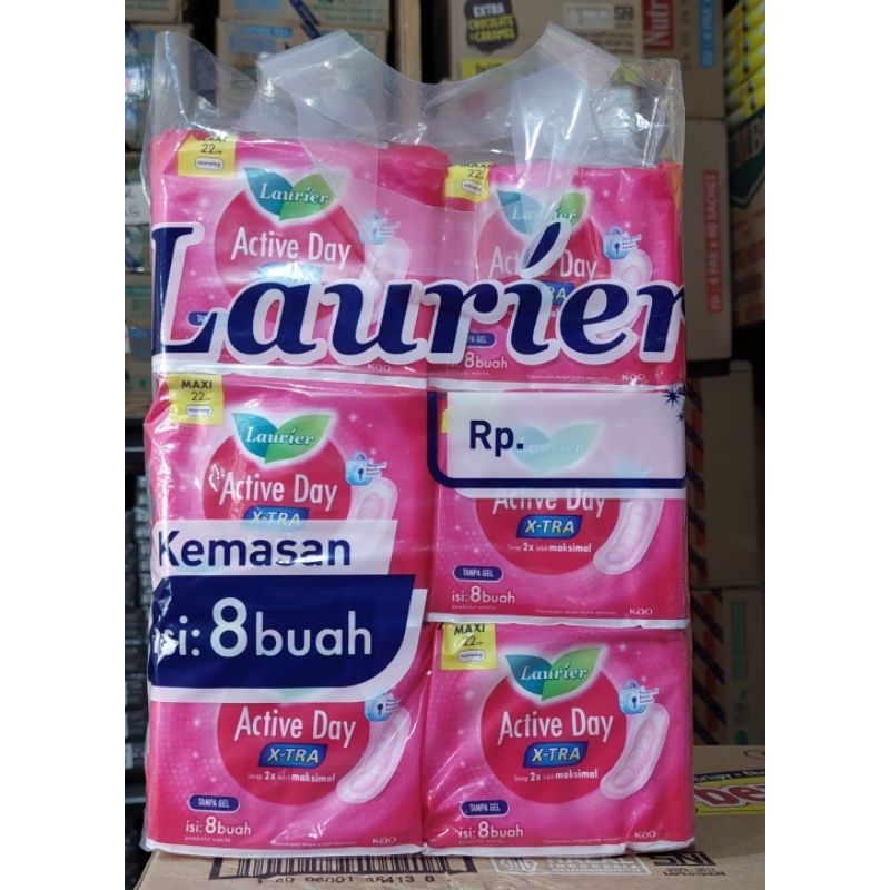 Jual Laurier Active Day Super Maxi Wing 8 Pad 1 PAK isi 6 pcs | Shopee ...