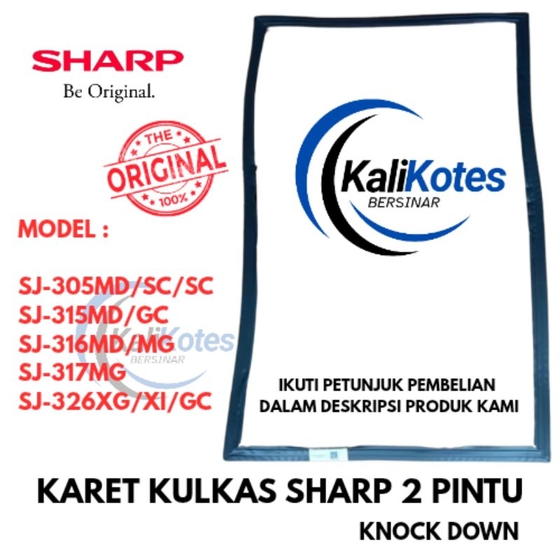 Jual karet pintu kulkas Sharp 2 pintu sj-305/sj-315/sj-316/sj-317/sj-326 original 100% | Shopee ...
