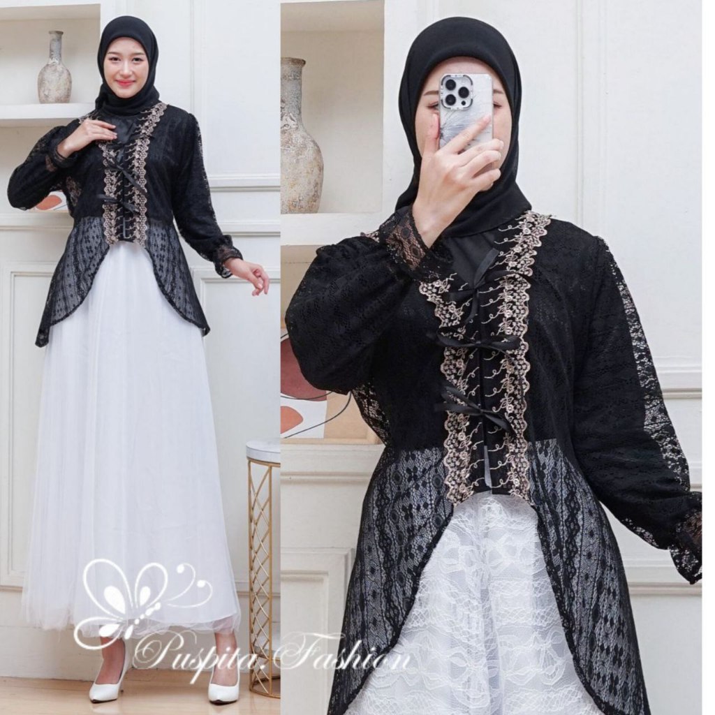 Jual Outer Tille Brukat Cardigan Tille Brokat Lengan Panjang brukat ...