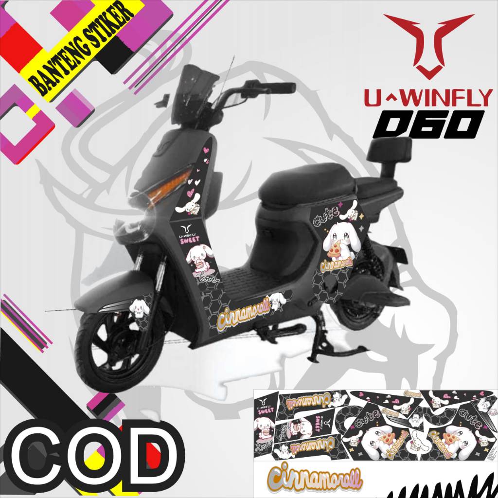 Jual Stiker striping sepeda listrik U winfly D60 D65 v1 cinnamoroll ...