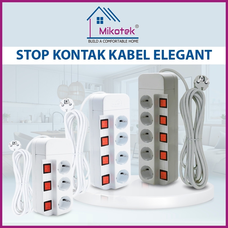Jual Mikotek Stop Kontak Kabel + Saklar 3 4 5 Lubang / Stop Kontak Arde ...