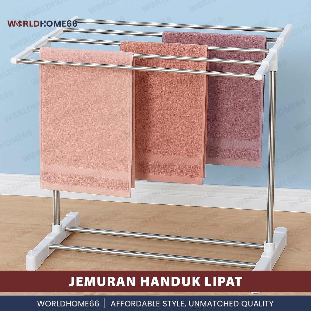 Jual Worldhome Jemuran Handuk Lipat Stainless & Rak Gantungan Handuk ...