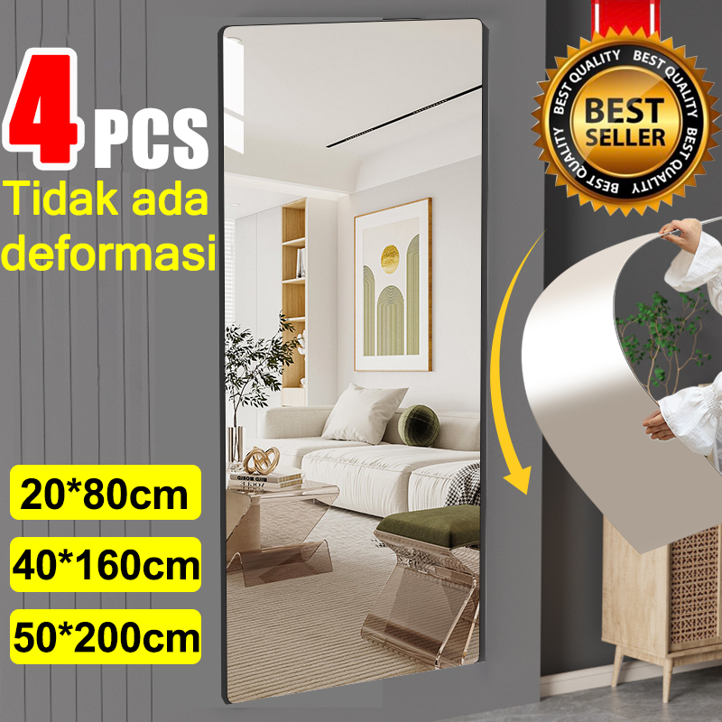 Jual 【Pengiriman 24 jam】4PCS Cermin dinding 200*50CM Definisi tinggi ...