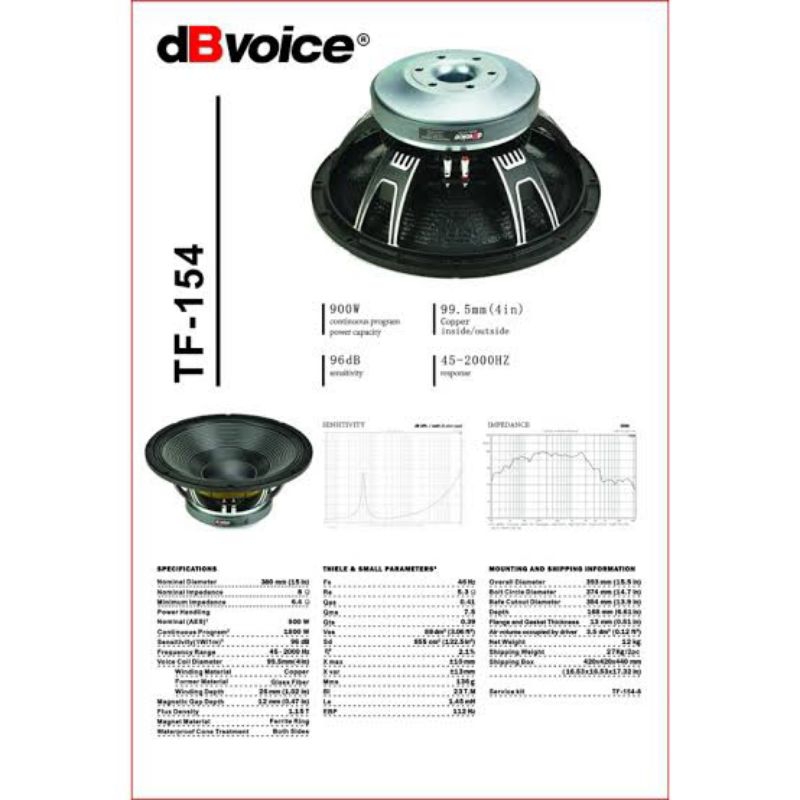 Jual SPEAKER 15 INCH DB VOICE TF154 | Shopee Indonesia