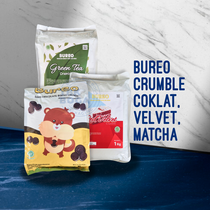 Jual Bureo Crumble 1 Kg ( Coklat, Red Velvet, Green Tea ) Kasar Halus ...
