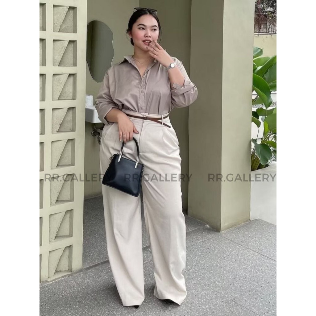 Jual ORO PANTS Celana Formal Kerja Kantor Kulot Wanita Basic Straight ...