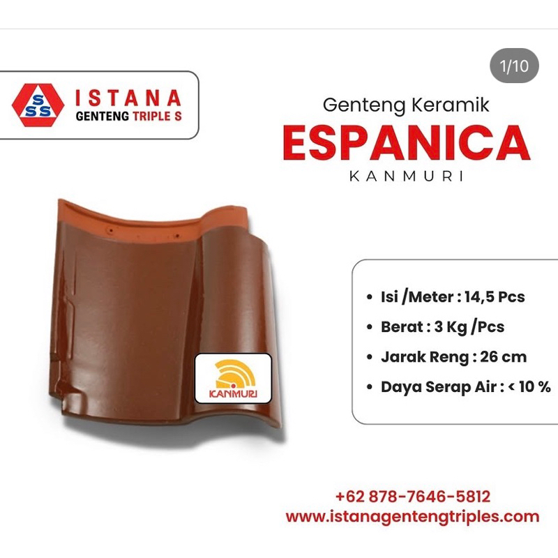 Jual Genteng Keramik Kanmuri Espanica Natural | Shopee Indonesia