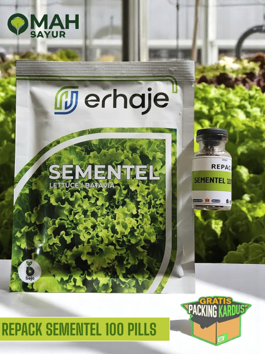 Jual [REPACK-100 Pills] Benih Selada Bejo SEMENTEL Benih Lettuce ...