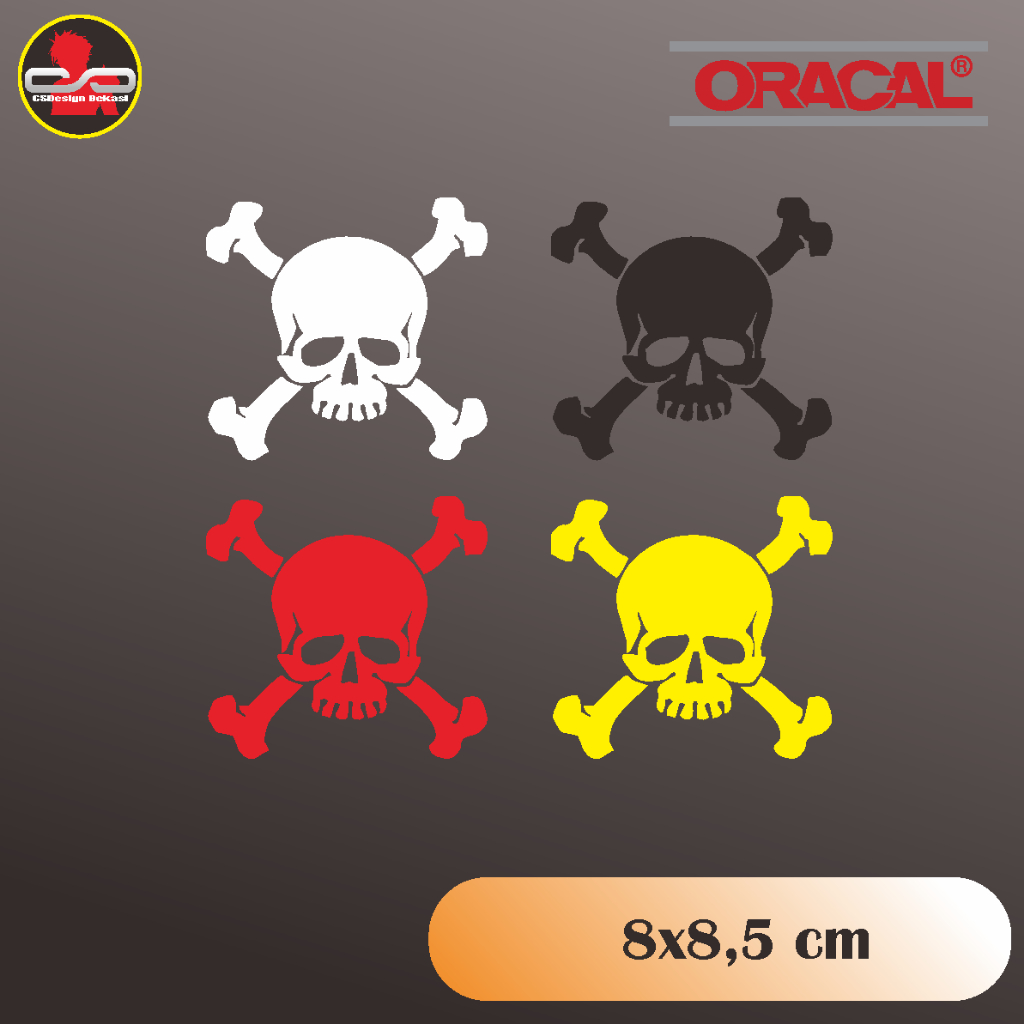 Jual Cutting Stiker Logo Skull Tengkorak A Bahan Oracal | Shopee Indonesia