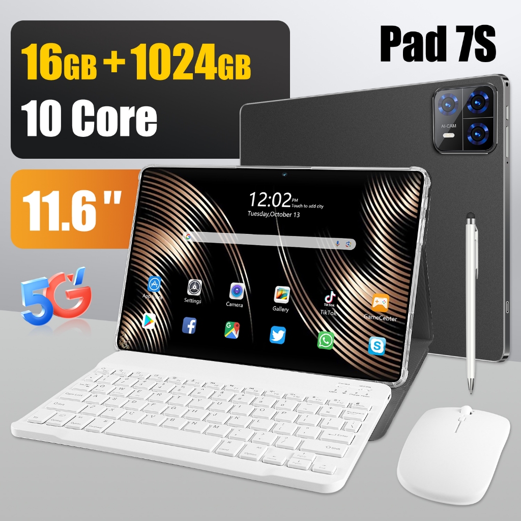 Jual [Free Mouse Keyboard Case]Tablet Pad 7S | RAM 16GB + 1024GB ROM ...