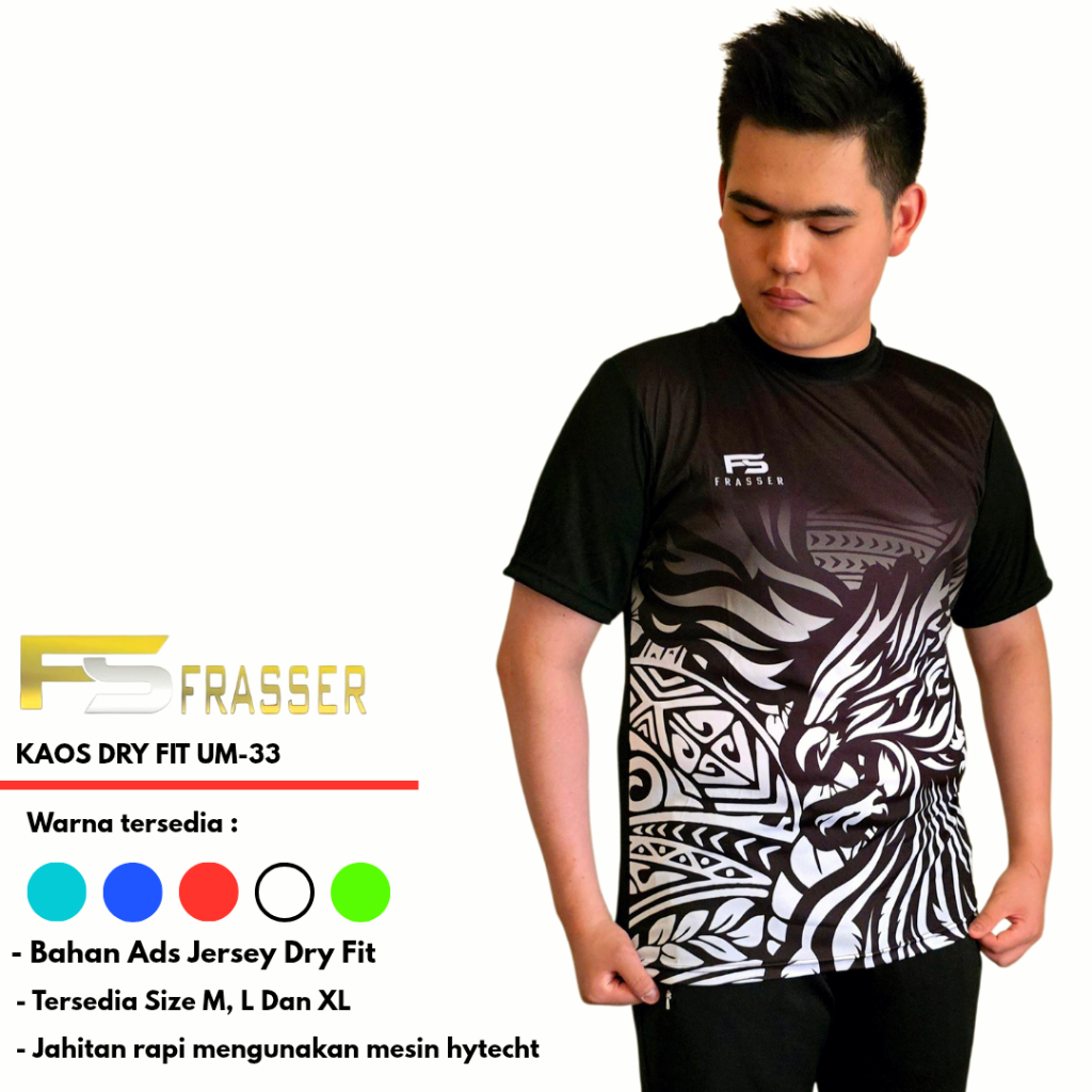 Jual Frasser Kaos Olahraga Jersey Dry Fit Bulutangkis Badminton Tenis Pingpong Running Lari KS ...