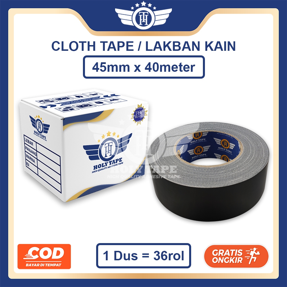 Jual LAKBAN KAIN HITAM JUMBO / CLOTH TAPE HITAM JUMBO 2 INCH X 40 METER ...