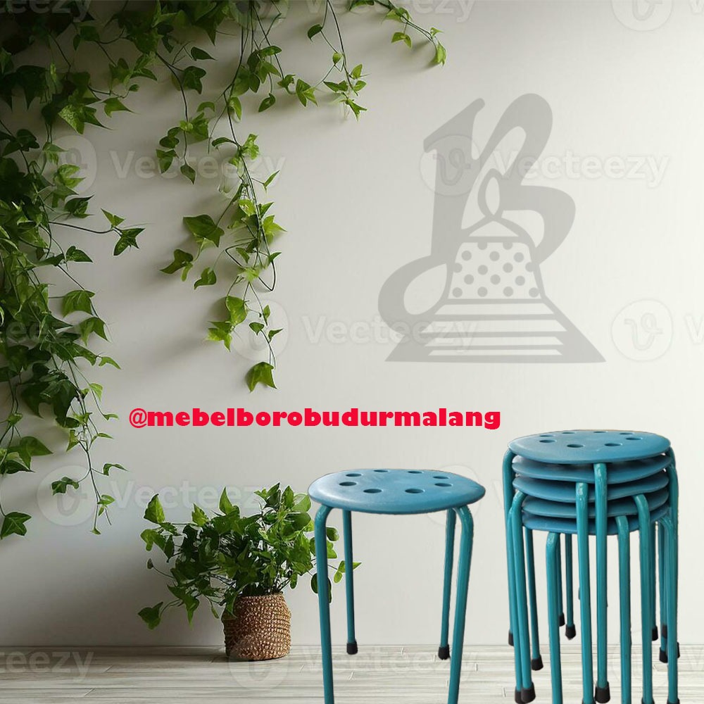 Jual Kursi Bangku Cafe Kafe Bakso Teras Besi Bulat-minimalis-kaki besi ...