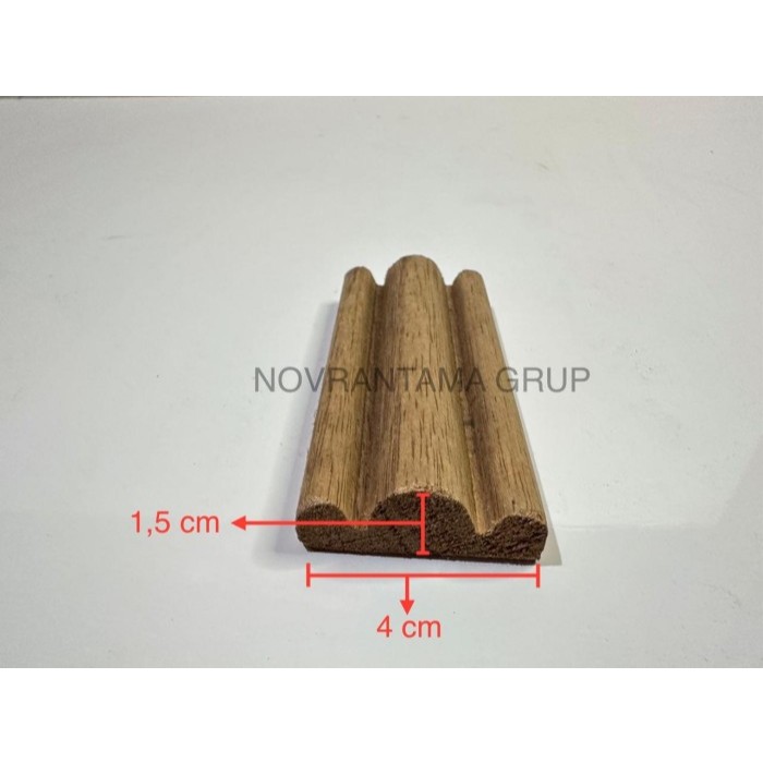 Jual Lis Profil Kayu Meranti AR 53 (4x1,5cm) / Lis Kayu Moulding / List ...