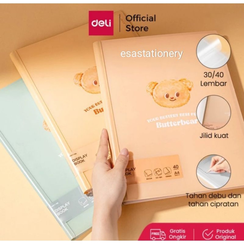 Jual Deli x Butterbear Map Folder 30 halaman Jilid Kuat Tahan Debu dan ...