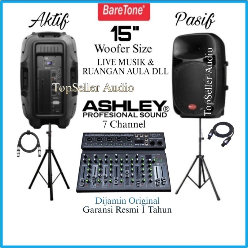 Jual Paket Sound System BareTone 15 Inch Aktif & Pasif Karaoke / Ruangan Outdoor Dll Original ...