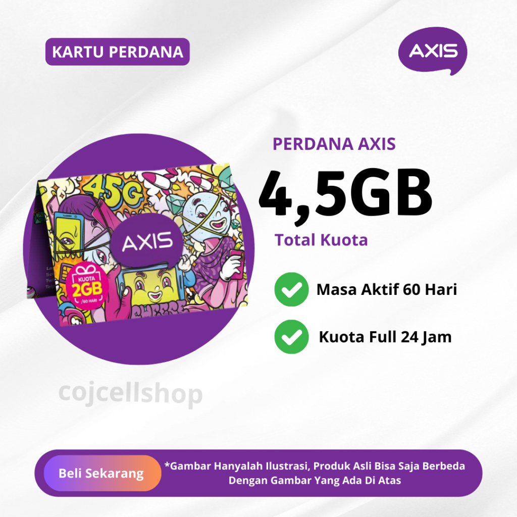 Jual Kartu Perdana Axis 4,5 GB 60 Hari Full 24 JAM - SP Axis 4,5GB Murah - Kartu Perdana Kuota ...
