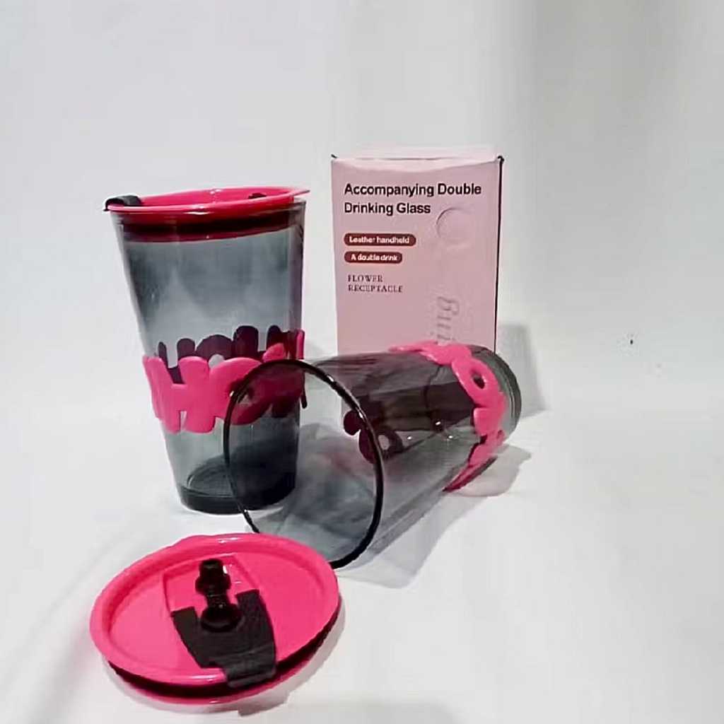 Jual Gelas minum sedotan kaca aestetik HOHO + BOX | Shopee Indonesia