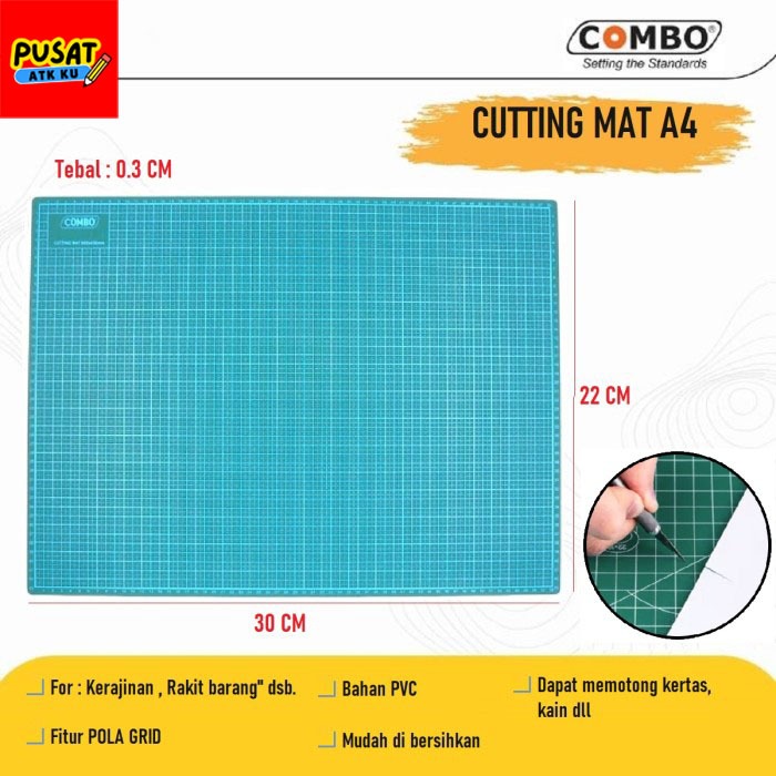 Jual Cutting Mat A4 Combo Tebal / Alas Potong Kertas A4 / Tempat Potong Matras Kertas / Alas ...