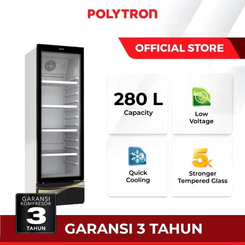 Jual Showcase 4 Rak POLYTRON SCN-237 280 Liter | Shopee Indonesia