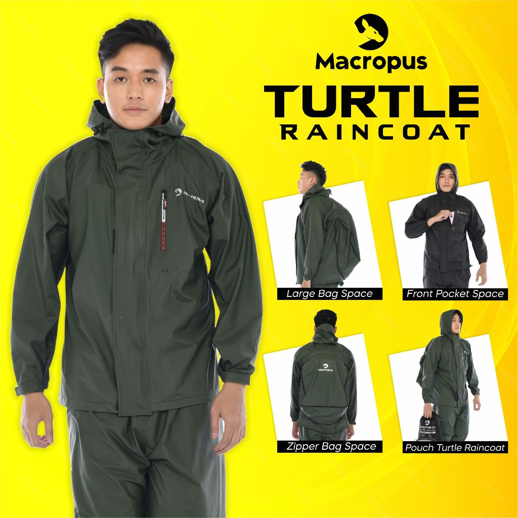 Jual MACROPUS Turtle Raincoat Bacpack Bag Space Premium Original Jas Hujan Setelan Pria & Wanita ...