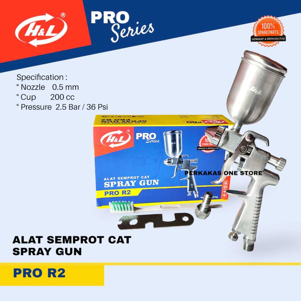 Jual H&L Spray Gun Spet Alat Semprot Cat Angin T/A 200cc Tabung ATas ...