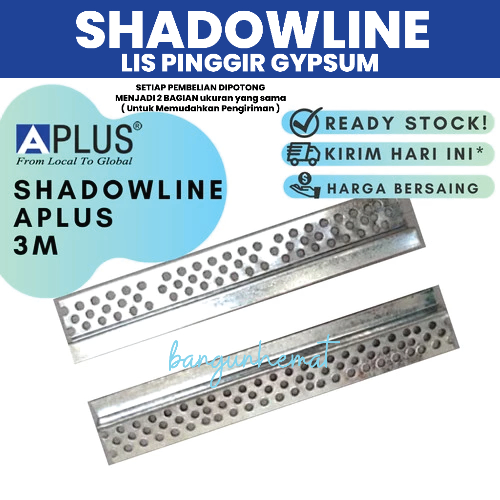 Jual List Profil Plafon Gypsum Shadowline / Tali Air – Panjang 3 Meter ...